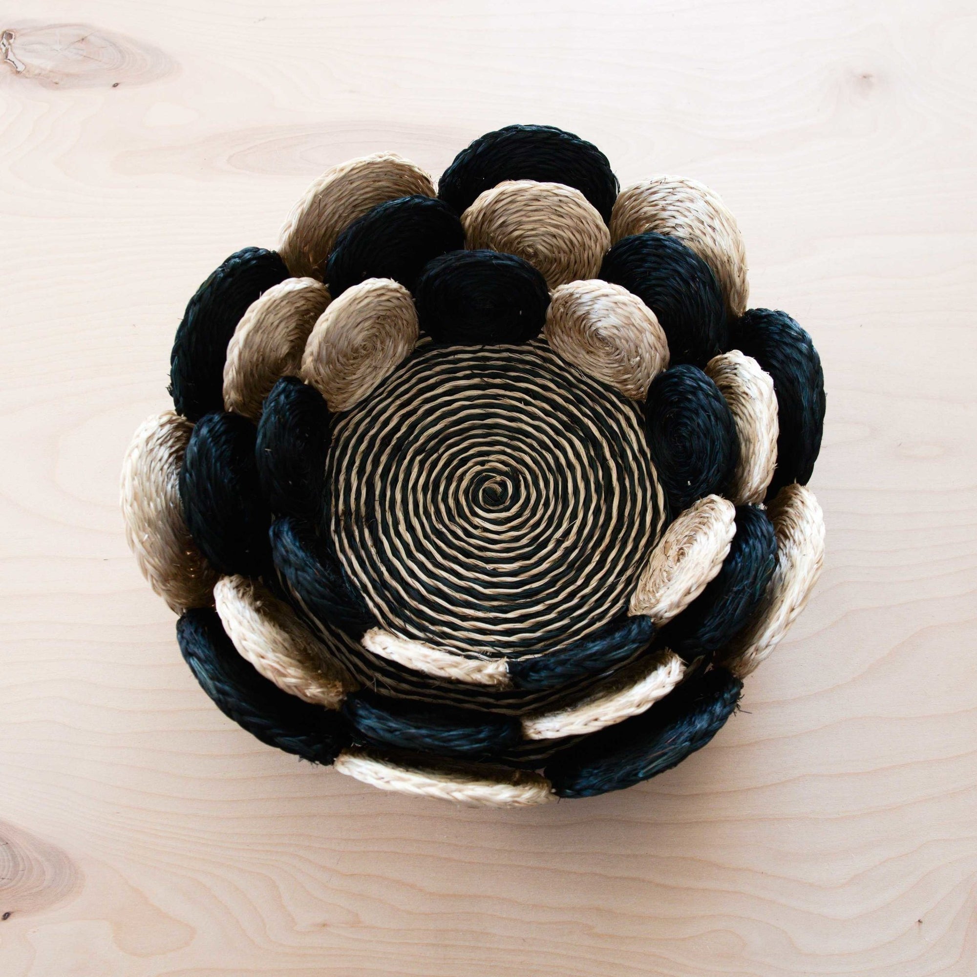 Black and White Abaca Fruit Basket - Tabletop Basket, set of 3 | LIKHA ...